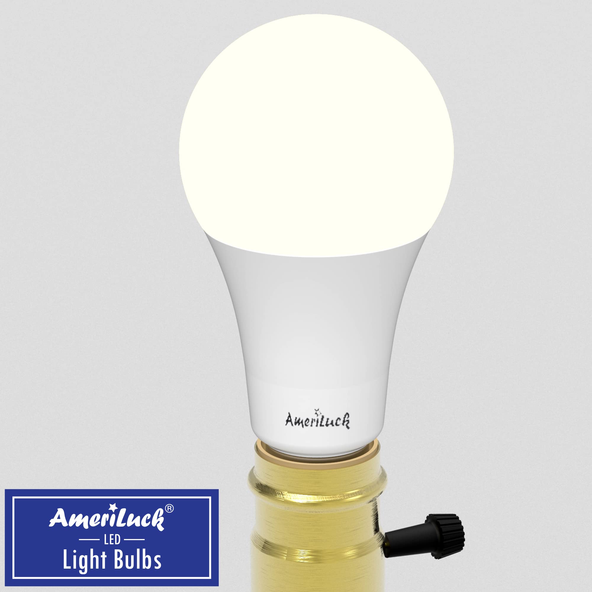AmeriLuck 3-Way LED Light Bulb A21, Multi Wattage 50-100-150W Equivalent, 2200Lumens, Low-Medium-High Setting, Omni-Directional, Soft White 2700K, (2 Pack)