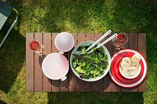 Mepal,Cirqula Set of 4 Multi Food Storage and Serving Bowls with Lids, Food Prep Containers, Shallow, Nordic Green,1 each (12oz, 25oz,42oz,76 oz),1 Set