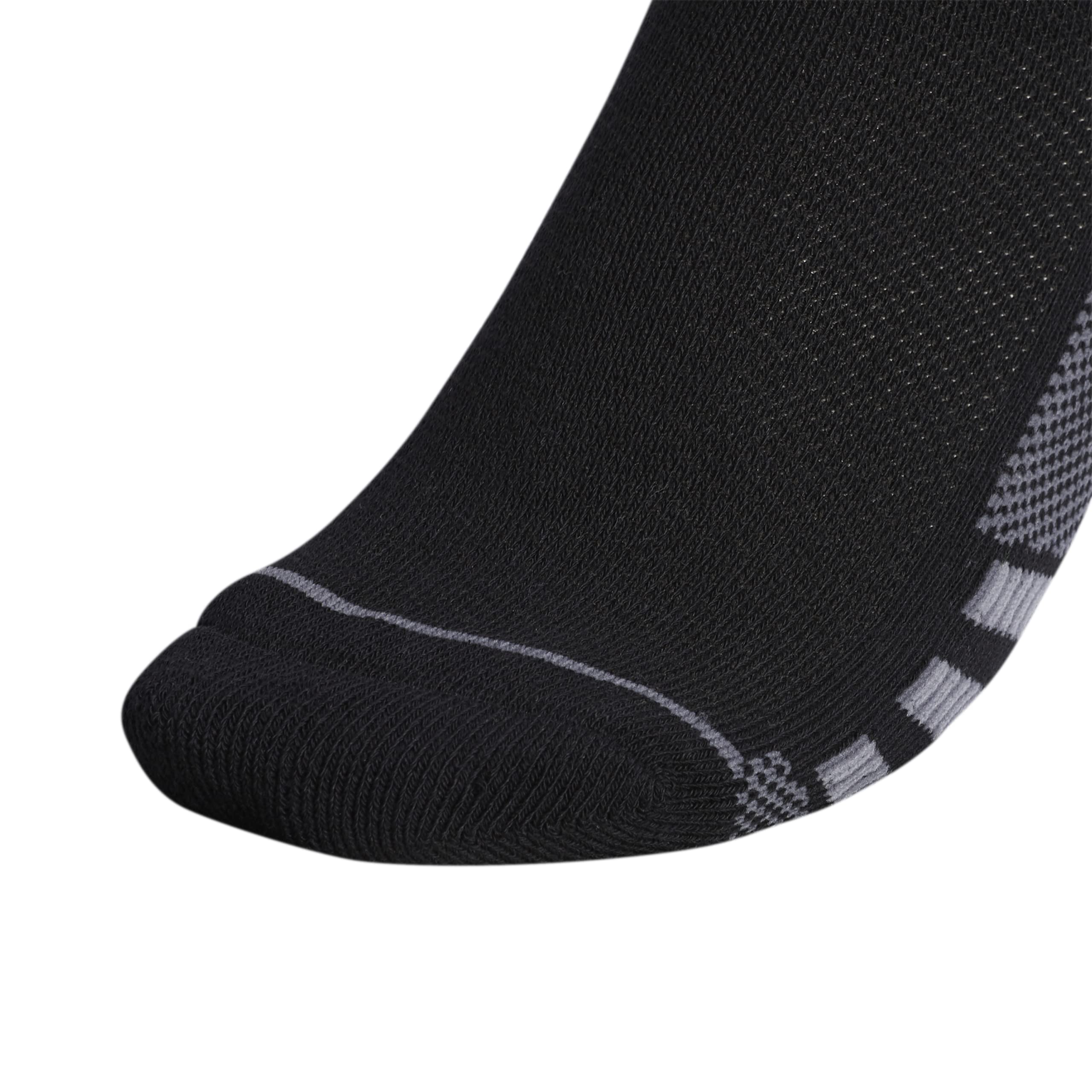 adidas Women's Superlite Stripe II 3-Pack No Show, Black/Heather Grey/White, Medium