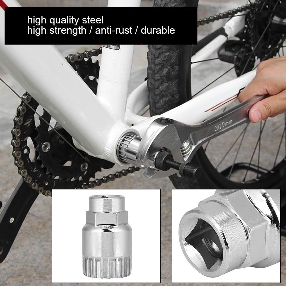 Alomejor Bike Wrench Bottom Bracket Kit Mountain Crank Removal Tool and Hole Spline Steel Professional Extractor Repair Kit