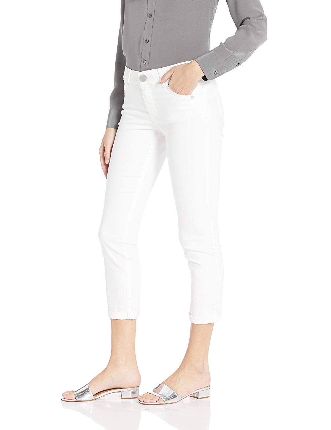 Democracy womens Absolution Crop Jeans, Optic White, 8 US
