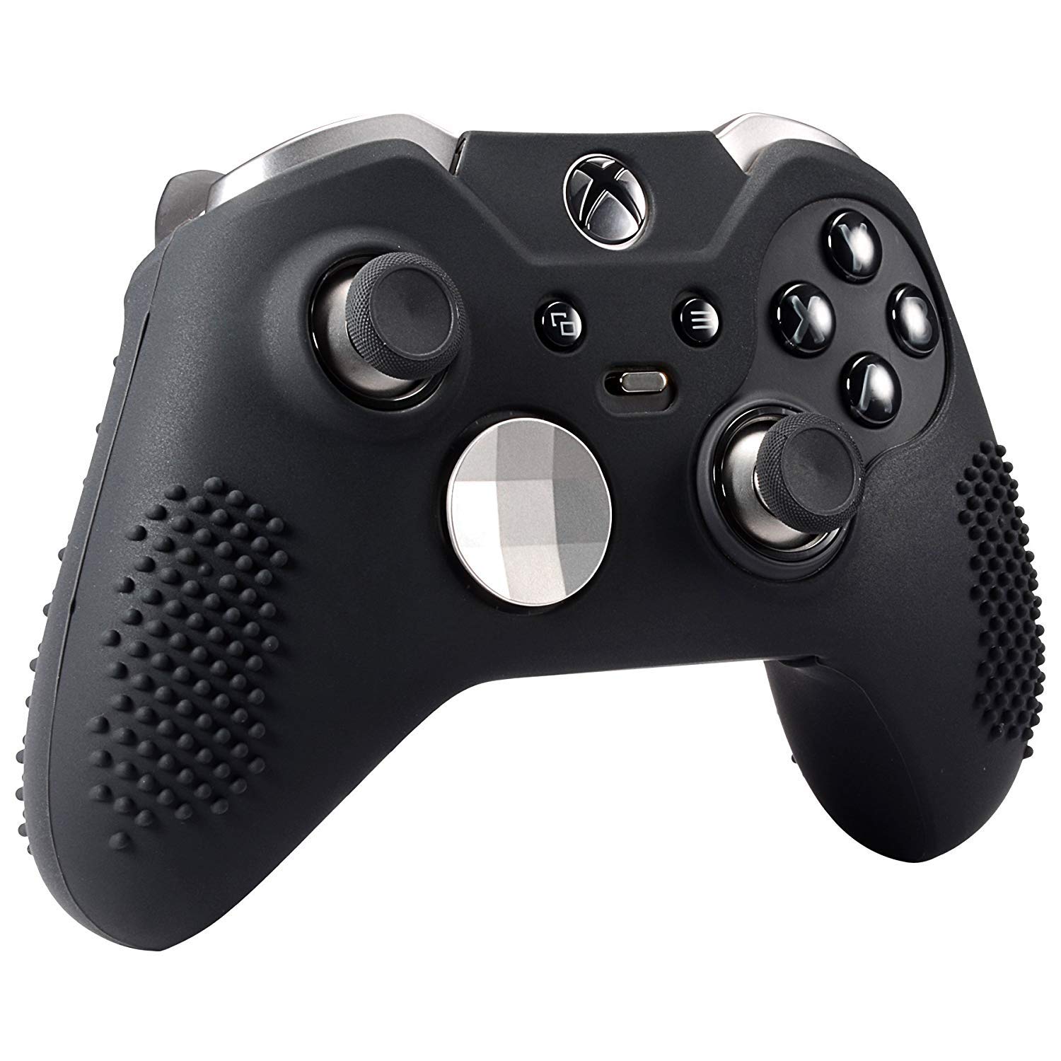 Antil-Slip Silicone Controller Cover Protective Case for Xbox One Elite Controller Soft Cover Skin with 2 Thumb Grips(Black)