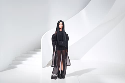 Barbie Tribute Collection Vera Wang Doll, Wearing Black Romper and Chiffon Dress, with Doll Stand & Certificate of Authenticity, Gift for Collectors