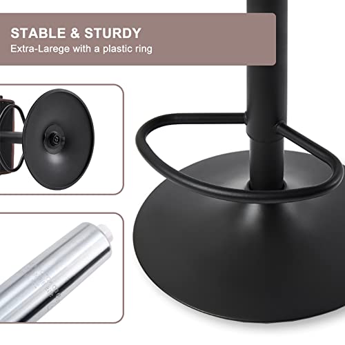 SUPERJARE Adjustable Counter Height Bar Stools Set of 2, Swivel Tall Kitchen Counter Island Dining Chair with Backs, 24β Armless Modern Bar Stool Chairs fit Counter Island from 32β to 44β, Retro Brown