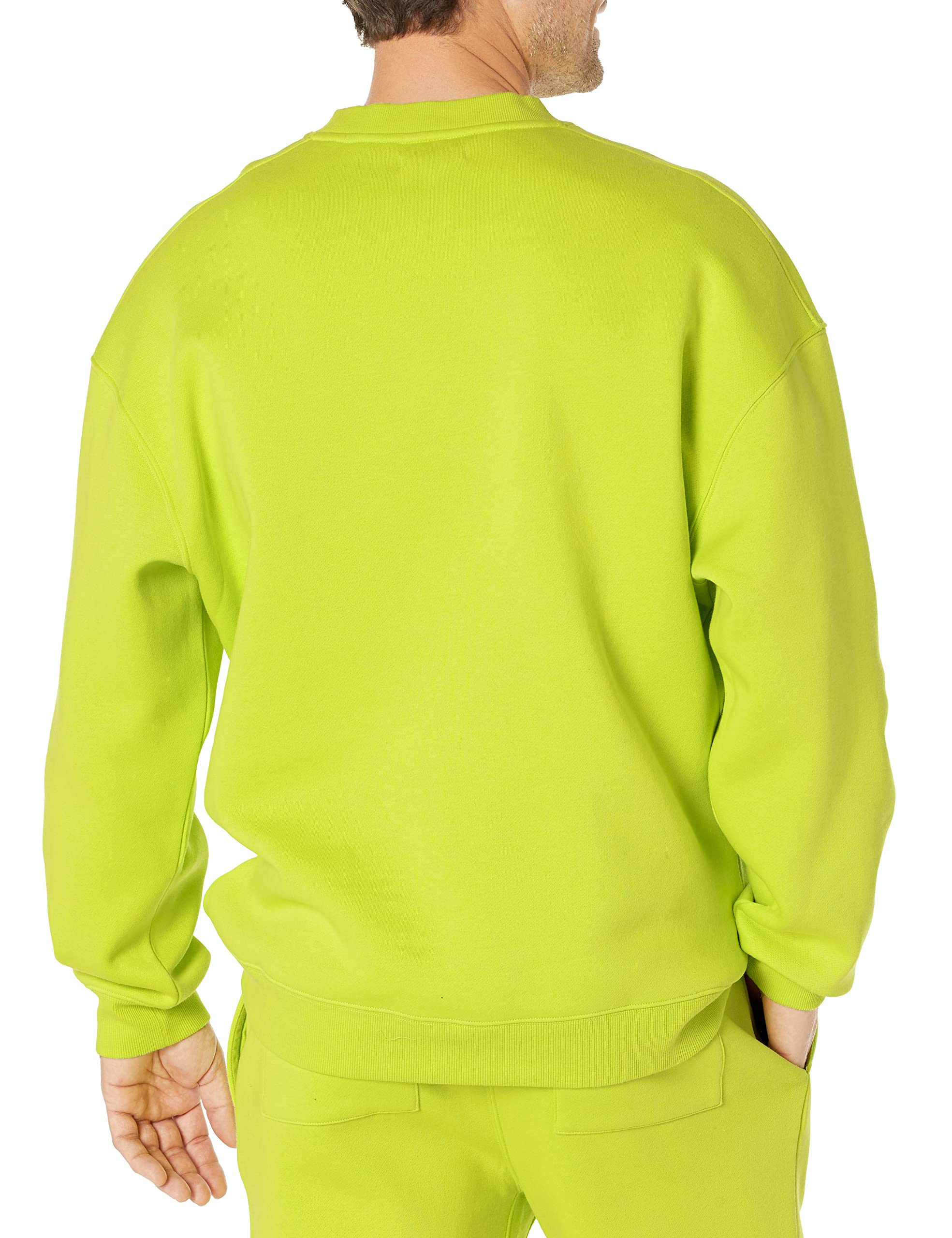 Amazon Essentials Men's Oversized-Fit Crewneck Sweatshirt (Available in Big & Tall), Lime Green, 4X-Large Big