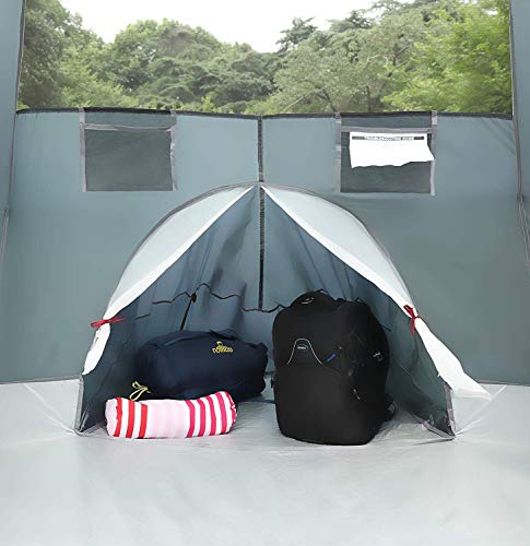 ALPHA CAMP 6 Person Tent Extended Dome Tent for Camping Waterproof with Rainfly and Carry Bag - 12' x 10' (Red)