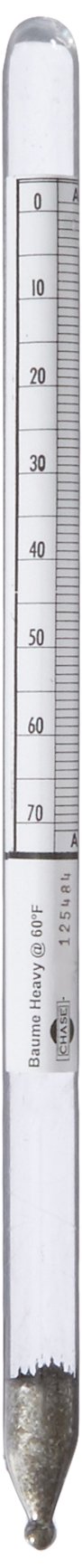 Chase Instruments BH14 Baume Precision Hydrometer, 0 to 70 Range, 0.10mm Interval, 300mm Length