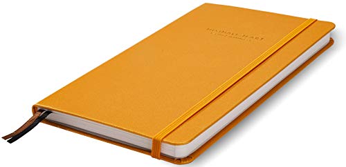 Minimalism Art, Premium Hard Cover Notebook Journal, X-Large Size, Master A4 8.3" x 11.4", 186 Numbered Pages, Gusseted Pocket, Ribbon Bookmark, Extra Thick Ink-Proof Paper 120gsm (Squared, Amber)