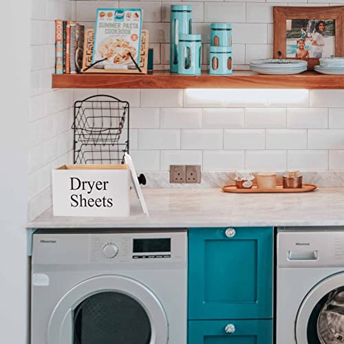 Dryer Sheet Holder, Dryer Sheet Dispenser, Wood Dryer Sheet Container Box For Laundry Room, Rustic Dryer with Lid, Farmhouse Home Decor Organizer,Fabric Softener Storage Bin