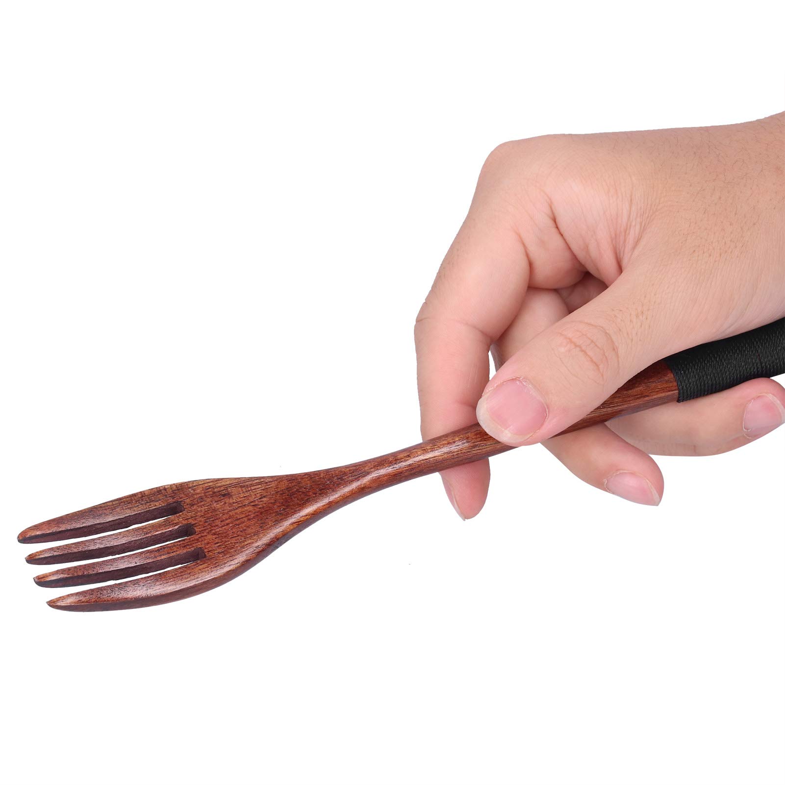 Actaday Cooking Utensils Japanese Style Cutlery Set Wooden Spoon Fork Soup Teaspoon Kitchen Kitchenware Tools