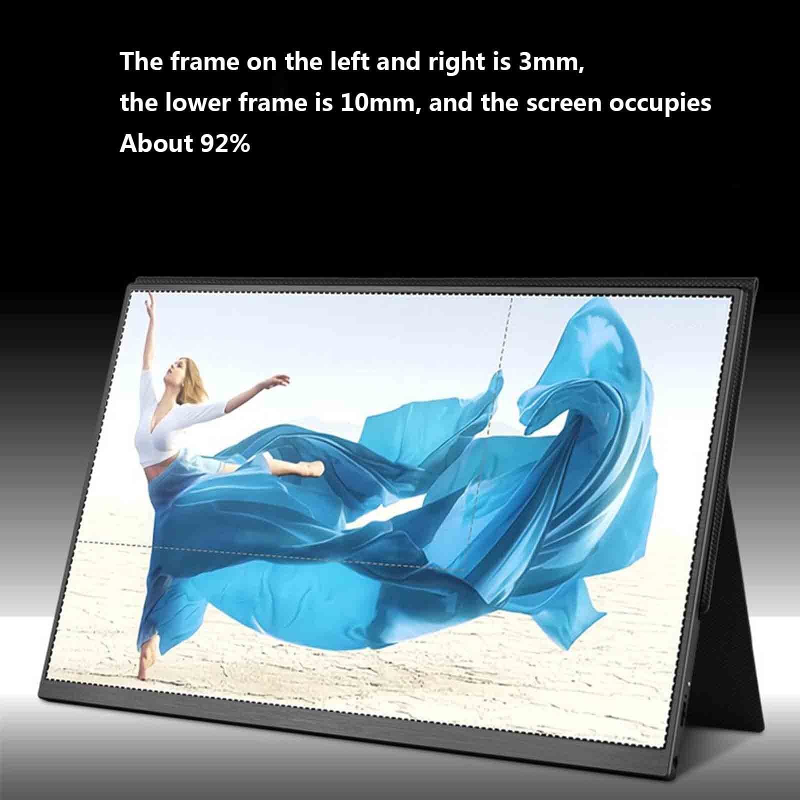 BDT 15.6-inch Metal Portable Display/Mobile Phone Projection HDMI Computer External Display Screen IPS Full Viewing Angle