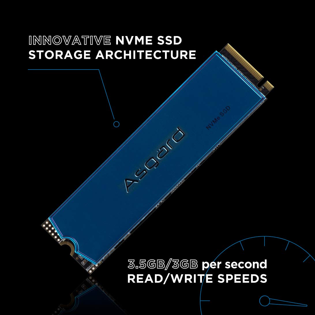 Asgard AN3 1TB NVMe SSD M.2 - PCIe Internal Solid State Drive for Computer Motherboards, Gaming CPU Hard Drives with Intel and 3D NAND Flash Technology in Metallic Blue