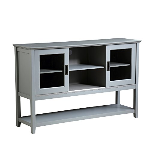 Mixcept 55" Modern and Contemporary Sideboard Buffet Cabinet Wood Console Table Storage Cabinet with Sliding Doors Kitchen Dining Room Furniture, Gray