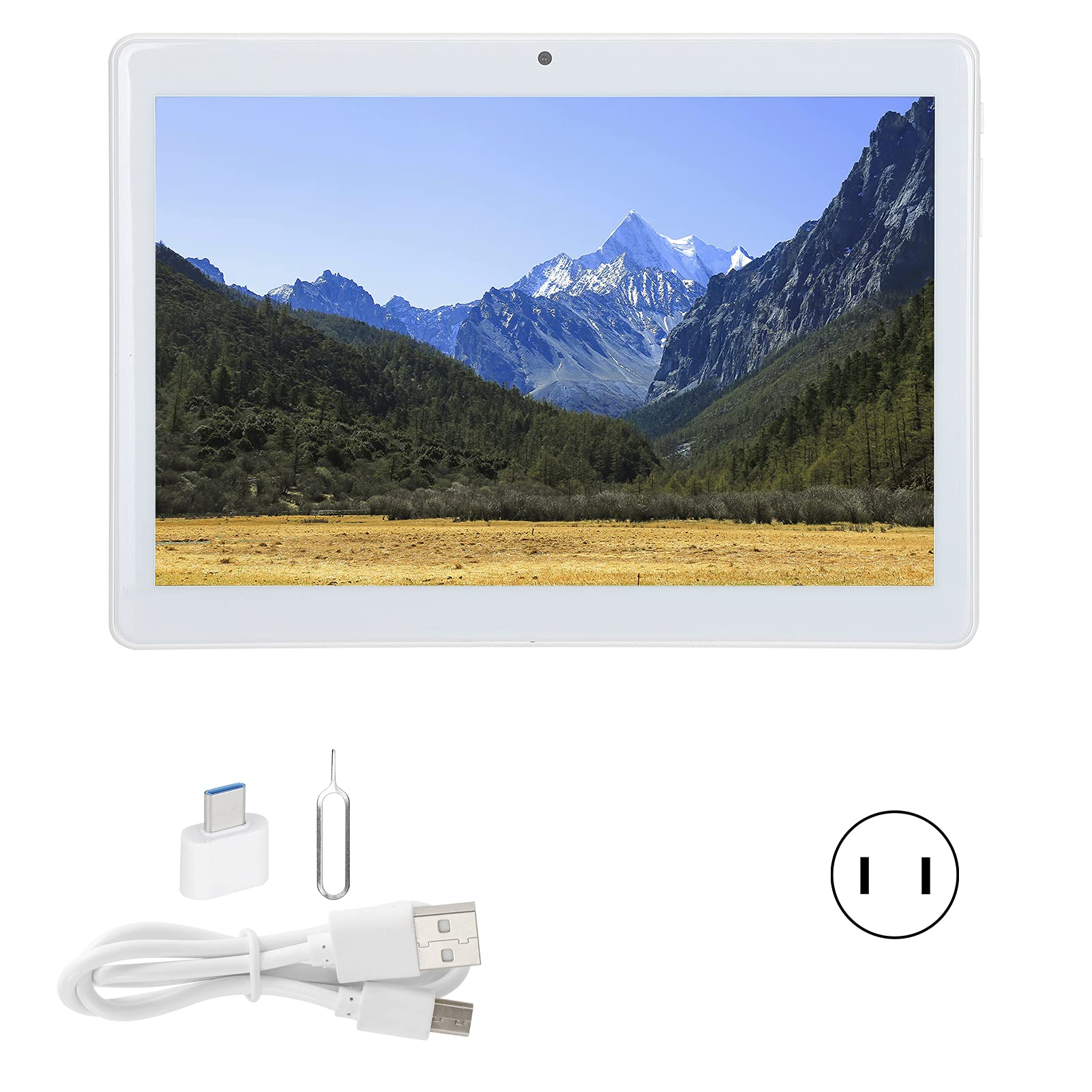 ASHATA 10.1in Tablet PC, Full HD IPS Display, 4G RAM 32G ROM, SC9863 Octa Core CPU LTE Tablet for Study Play Work, Support BT FM SIM Card Phone Function, Golden (US Plug)