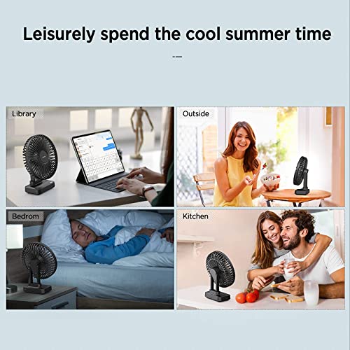 EasyAcc Desk Fan Small Air Circulator Fan 7 Inch, 3 Speed Ultra-Quiet 90°Tilt Bedroom Fan, Personal DeskTop Table Electric Cooling Fan for Bedside Office Home (No Battery)