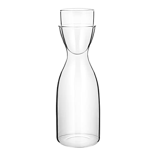 UPKOCH Water Carafe And Glass Set Clear Glass Pitcher Bottle Container Teapot Kettle With Glass Cup Lid Heat And Cold Resistant 501-600ml