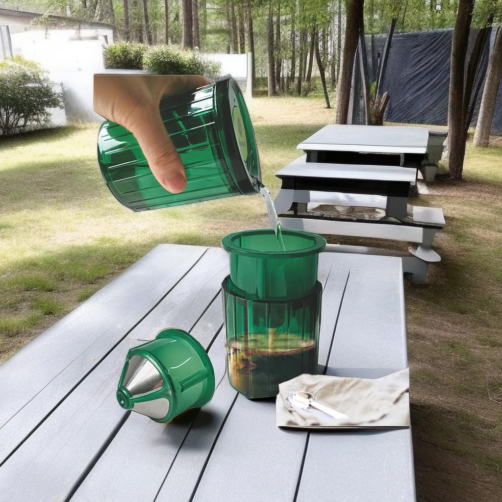 ArmHsec Pour Over Coffee Dripper Maker, Reusable Portable Drip Coffee Filters Maker, Camping Travel Coffee Dripper Maker, Dripper Container Strainer Pot Holder Reusable Coffee Filter, Portable Travel