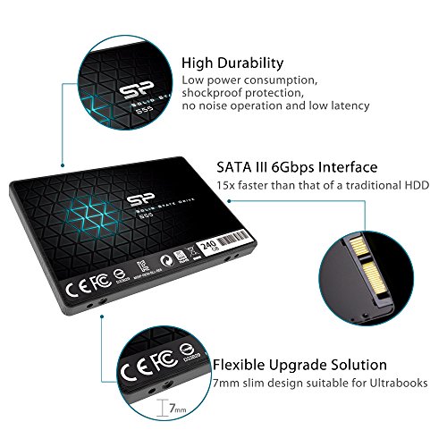 Silicon Power 240GB SSD 3D NAND S55 TLC 7mm (0.28") Internal Solid State Drive (SP240GBSS3S55S25AE)