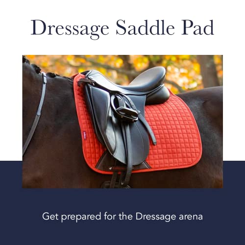 LeMieux Dressage Cotton Square Saddle Pad - English Saddle Pads for Horses - Equestrian Riding Equipment and Accessories (White - Small/Medium)