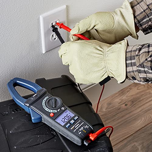 AmazonCommercial 600A AC/DC Clamp Meter, True RMS, NCV, Flashlight, 6000 Count