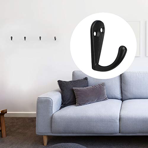 uxcell 4pcs Robe Hook Metal Vintage Design Wall-Mounted Hooks Keys Towel Wall Clasp Bathroom Hanger w Screws