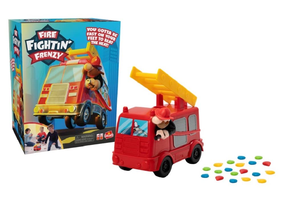 Goliath Fire Fightin' Frenzy Game - Fast-Paced Active Floor Play with Realistic Firetruck Action - Ages 4 and Up, 2-4 Players