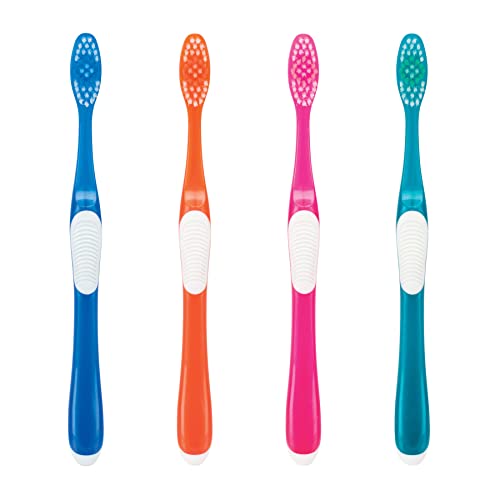 SmileGoods A392 Toothbrush, 39 Tuft, Soft Bristle, Individually Packaged Toothbrushes, Assorted Colors, Bulk Pack of 72