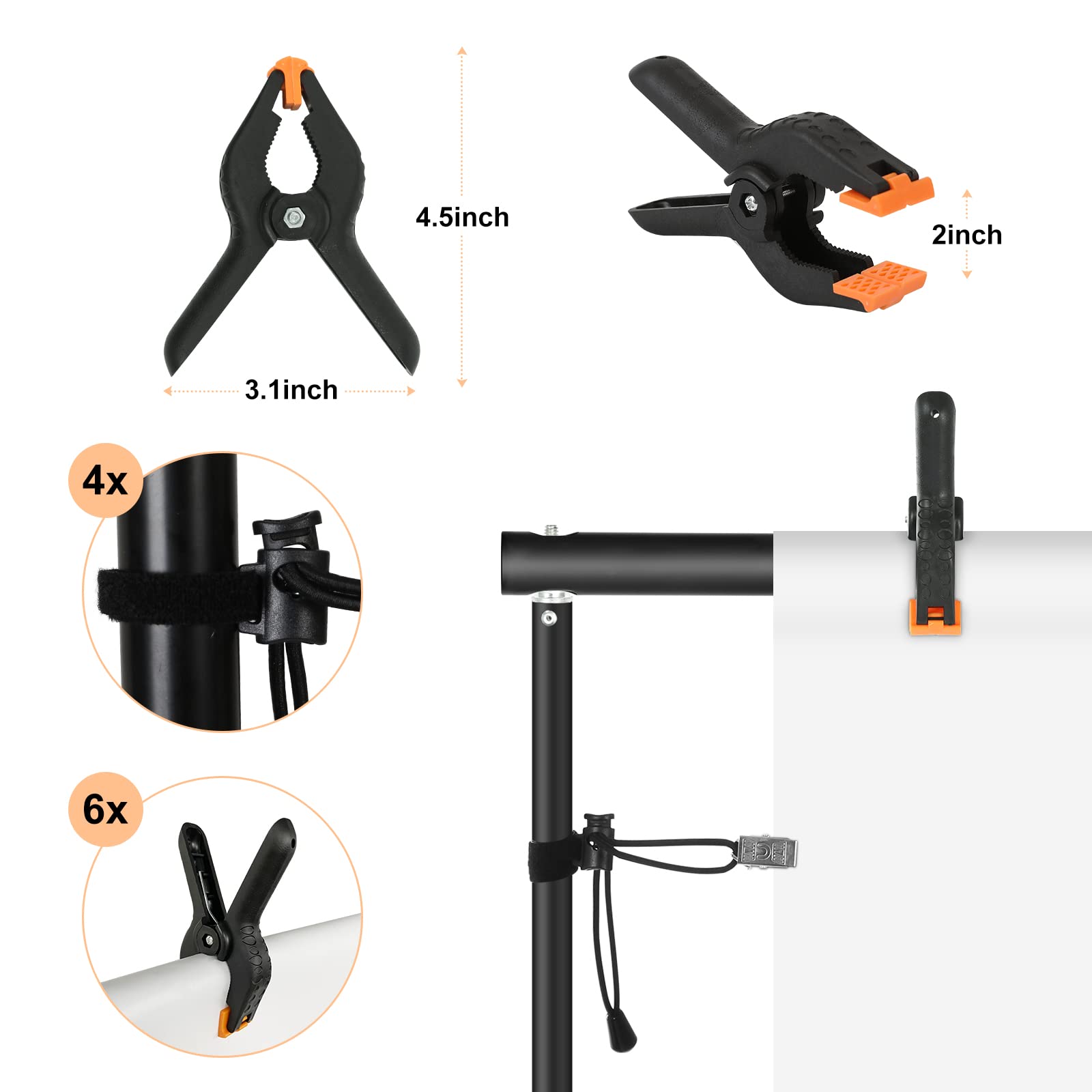 Background Support Stand, Maxztill 8.5 x 10 ft Adjustable Background Stand Backdrop Support System Kit with Carry Bag, Sandbag for Photo Video Studio