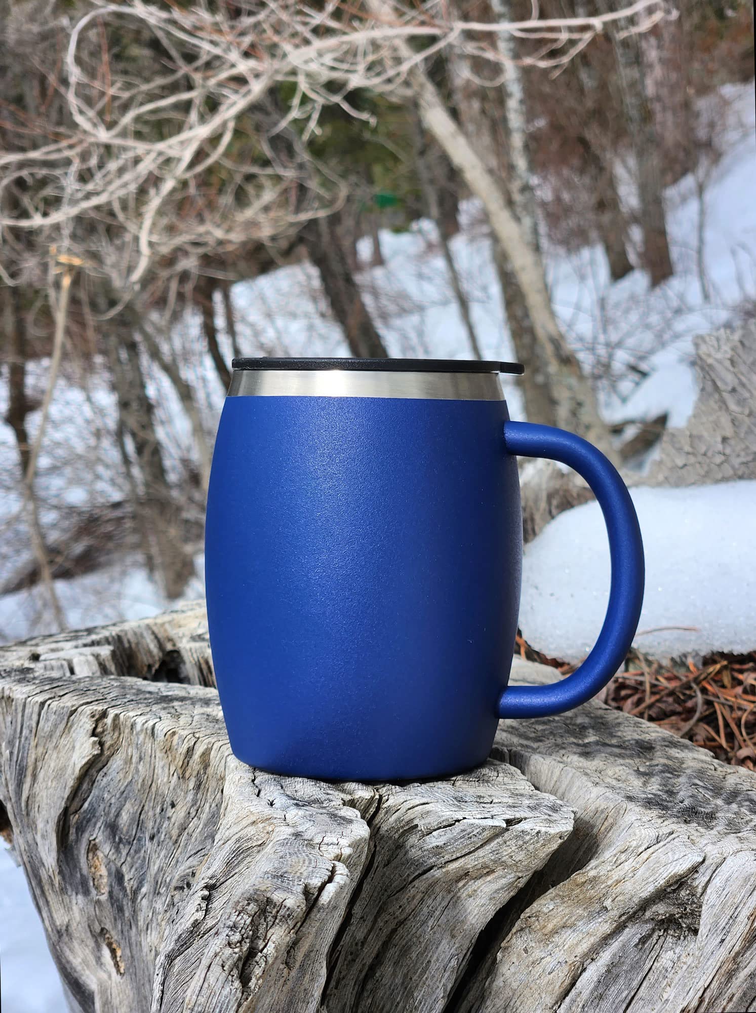 CHILLOUT LIFE Stainless Steel Insulated Coffee Mugs Set of 2 (14oz) β Double Wall Coffee Cups With Spill Resistant Lid & Strong Handle β Shatterproof Cups for Cold Drinks & Hot Beverages