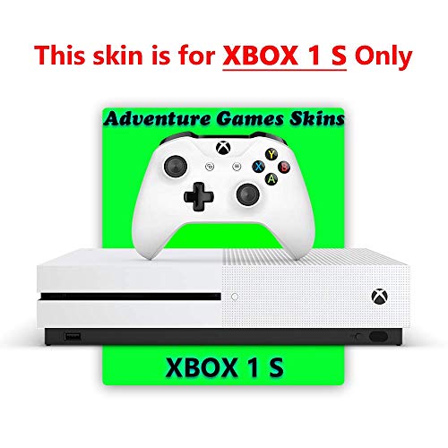 Adventure Games - Carbon Fiber, Emerald Green - Vinyl Console Skin Decal Sticker + 2 Controller Skins Set - Compatible with XBOX ONE S gaming console systems