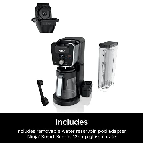 Ninja DualBrew 12-Cup Drip, Single-Serve for Coffee Pods, Black (Renewed) (3 Brew Styles)