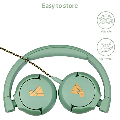POGS Kids Wired Headphones | The Elephant | Foldable and Durable Headphones for Kids 3+ with Volume Control, Microphone, Volume Limiter 85 dB | Music-Sharing Function | (3.2ft, 3.5mm)