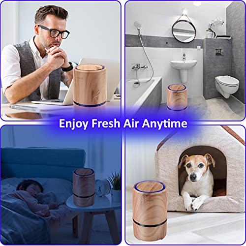 WSTA Air Purifier with Hepa Filter,Portable Small Air Purifiers for Home,Smokers,Smoke,Dust,Desktop Air Cleaner with Night Light