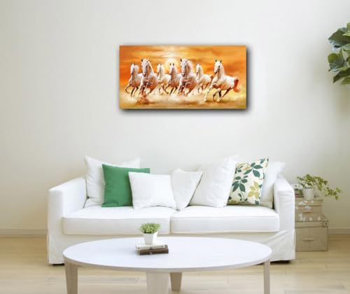 Art Factory Seven Horse Vaastu Canvas Painting