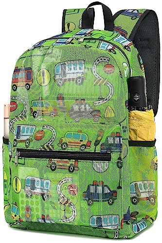 CAMTOP Mesh Backpack Kids Boys Girls Bookbag See Through Preschool Backpacks Casual Daypack for School Beach Travel Swim(Age 3-8 Years)