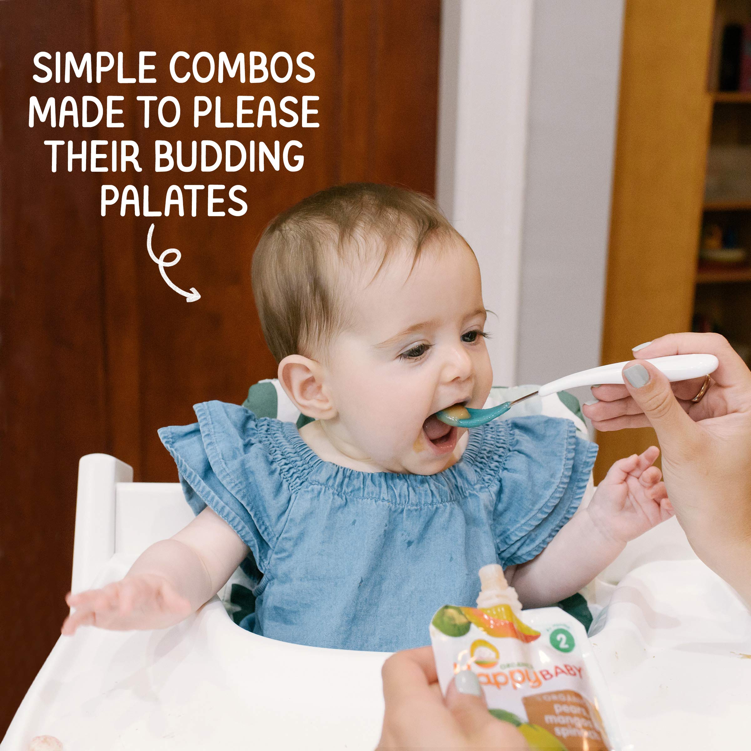 Happy Baby Organic Stage 2 Baby Food, Simple Combos, Broccoli, Pears & Peas, 4 Ounce (Pack of 16), 64 Ounce