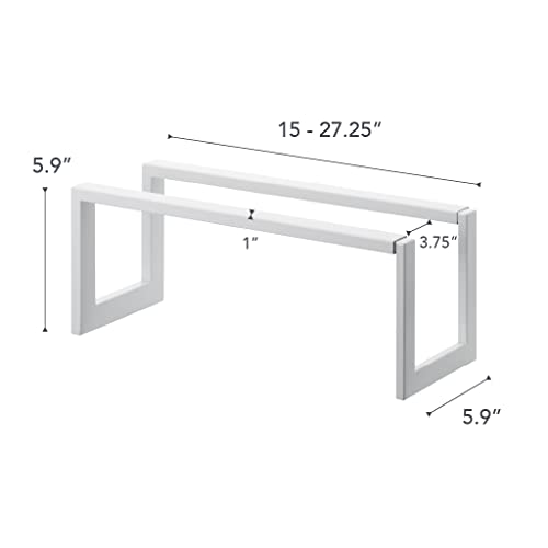 Yamazaki Expandable Home Adjustable, Small | Steel | Shoe Rack, Single, White