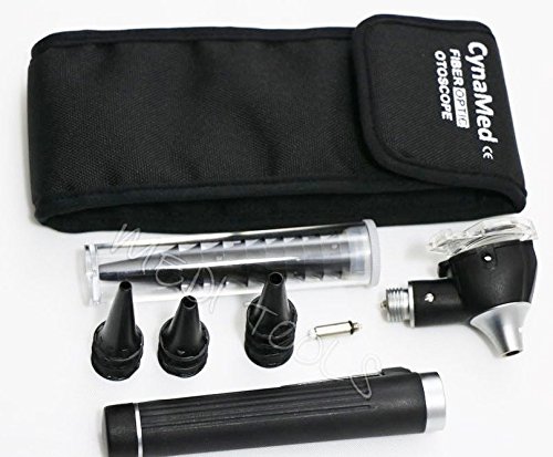 New Premium LED Bright Light Diagnostic Otoscope Pocket Size (Black) + 1 Free Extra Replacement Bulb