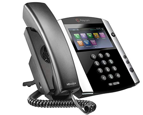 Polycom VVX500 Skype Business Media Phone - 2200-44500-019 (3.5β Touchscreen, 12-line PoE, Power Adapter Not Included) (Renewed)