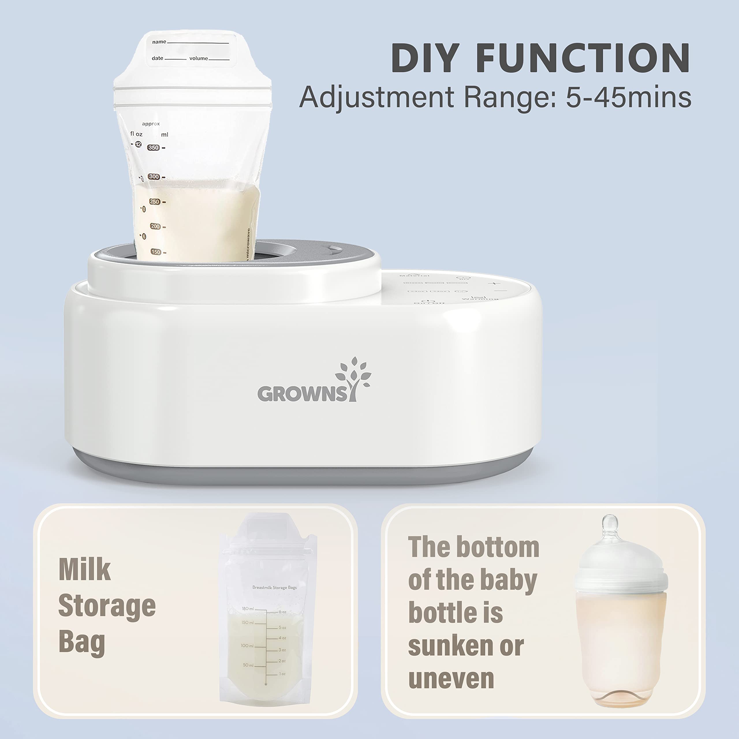 Baby Bottle Warmer Water-Free Fast Milk Warmer Baby Food Heater & Dryer for Breastmilk & Formula with Precise Temperature Control & Timer