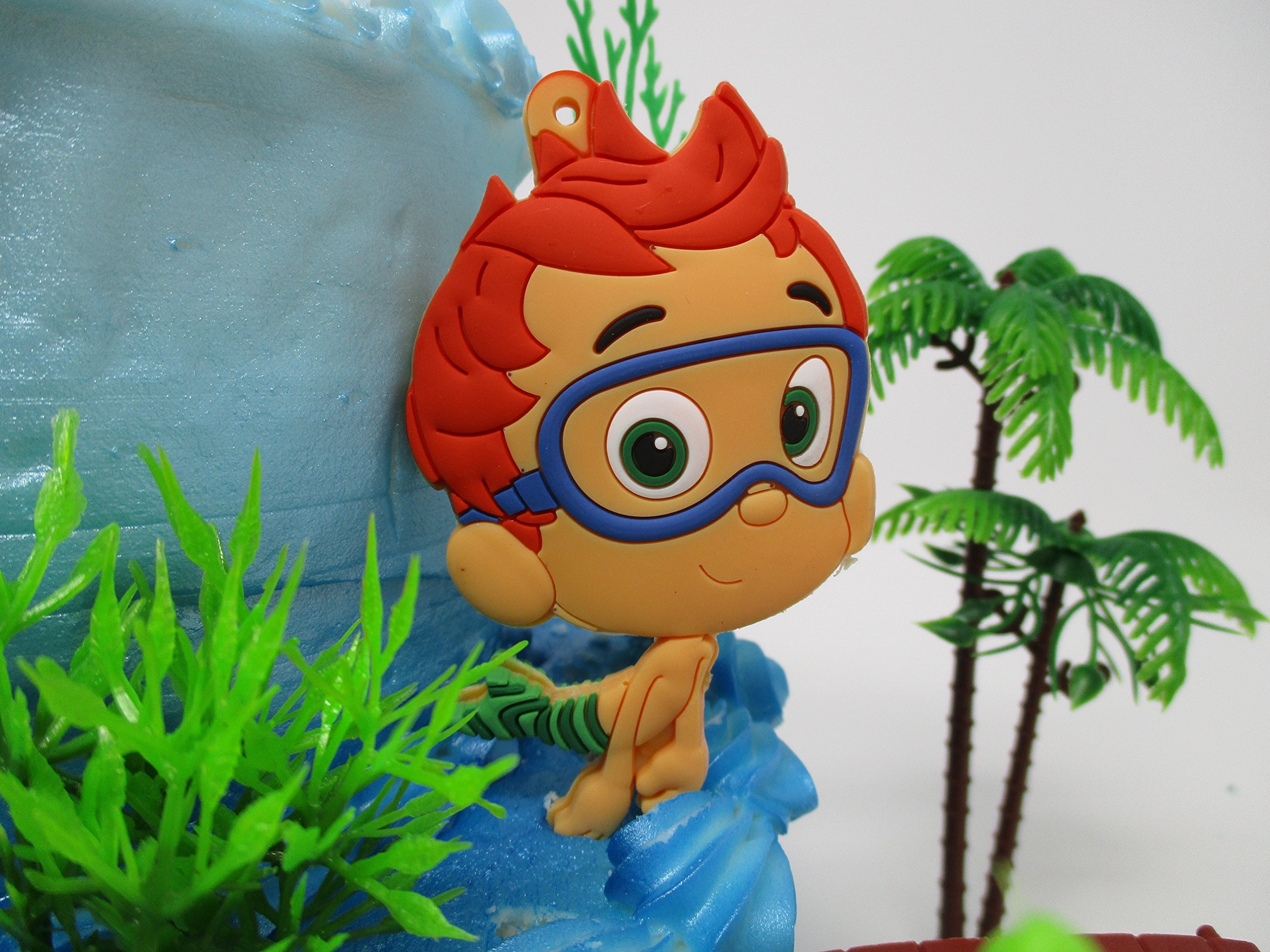 Bubble Guppies Birthday Cake Topper Set Featuring Gil and Friends with Underwater Decorative Accessories