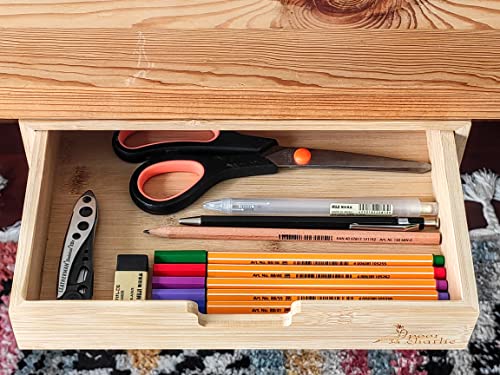 Poor Charlie Under Desk Drawer - Self Adhesive Bamboo Drawer - Sleek and Modern Design - Easy Installation - Compatible with Most Desks