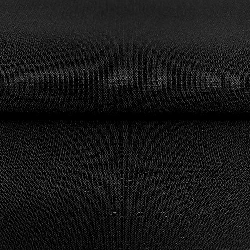 Ottertex® Polyester Ripstop Fabric (DWR) 200 Denier 6.6oz 58/60" Wide Waterproof Tent Water Repellent Dustproof Airtight Inflatable Flag Tarp Cover Excellent Fabric for Kites (1 Yard, Black)