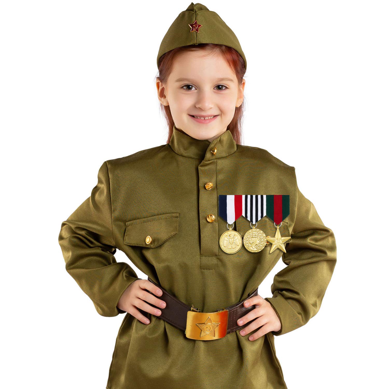 Hicarer 3 Sets Halloween Costume Military Badge Medal Combat Medal Plastic Military Medal Accessory for Women Men Coat Jacket Costume