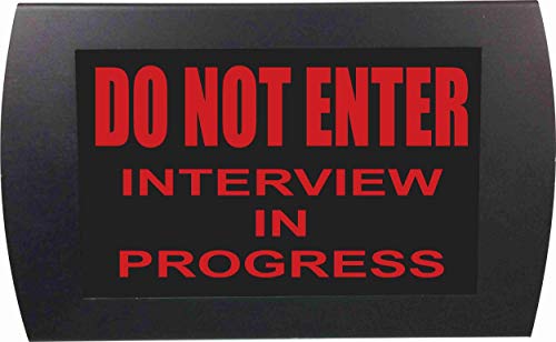American Recorder 9" x 5.5""DO NOT Enter Interview in Progress" LED Indicator Sign (Red)