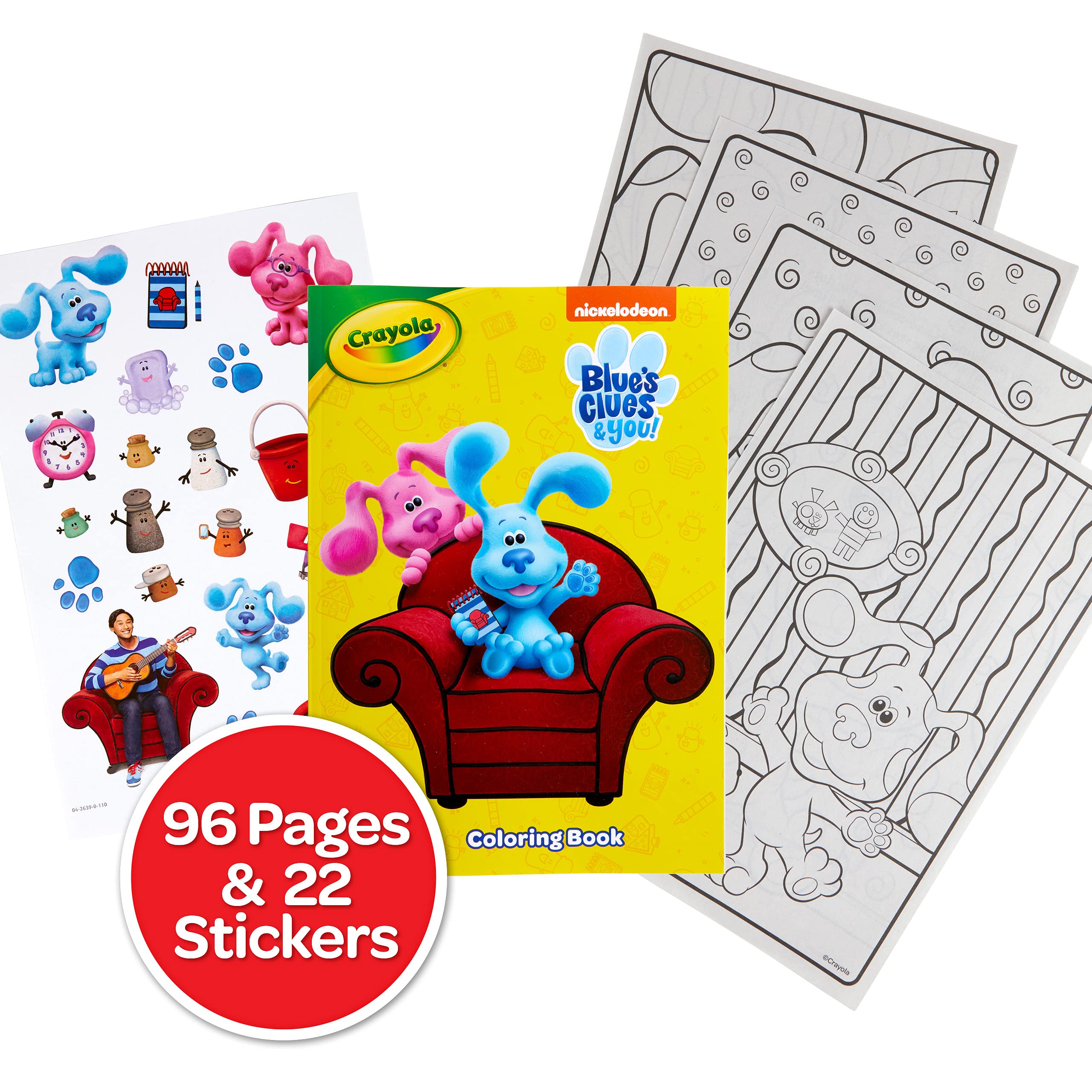 Crayola Blues Clues Coloring Book with Stickers, Gift for Kids, 96 Pages, Ages 3, 4, 5, 6