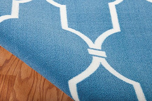 Nourison Home & Garden Indoor/Outdoor Navy 5'3" x 7'5" Area-Rug, Easy-Cleaning, Non Shedding, Bed Room, Living Room, Dining Room, Kitchen (5x7)