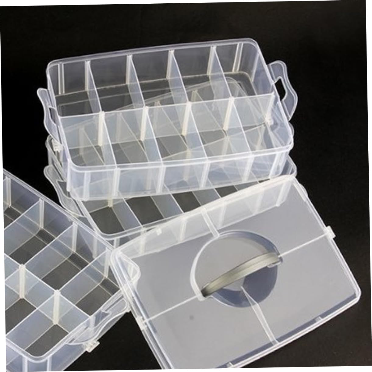 Amosfun 2pcs 30 Compartment child jewelry tool cosmetic tool storage containers collection box large bead Storage Box 3 tier storage container 30 grids organizer container