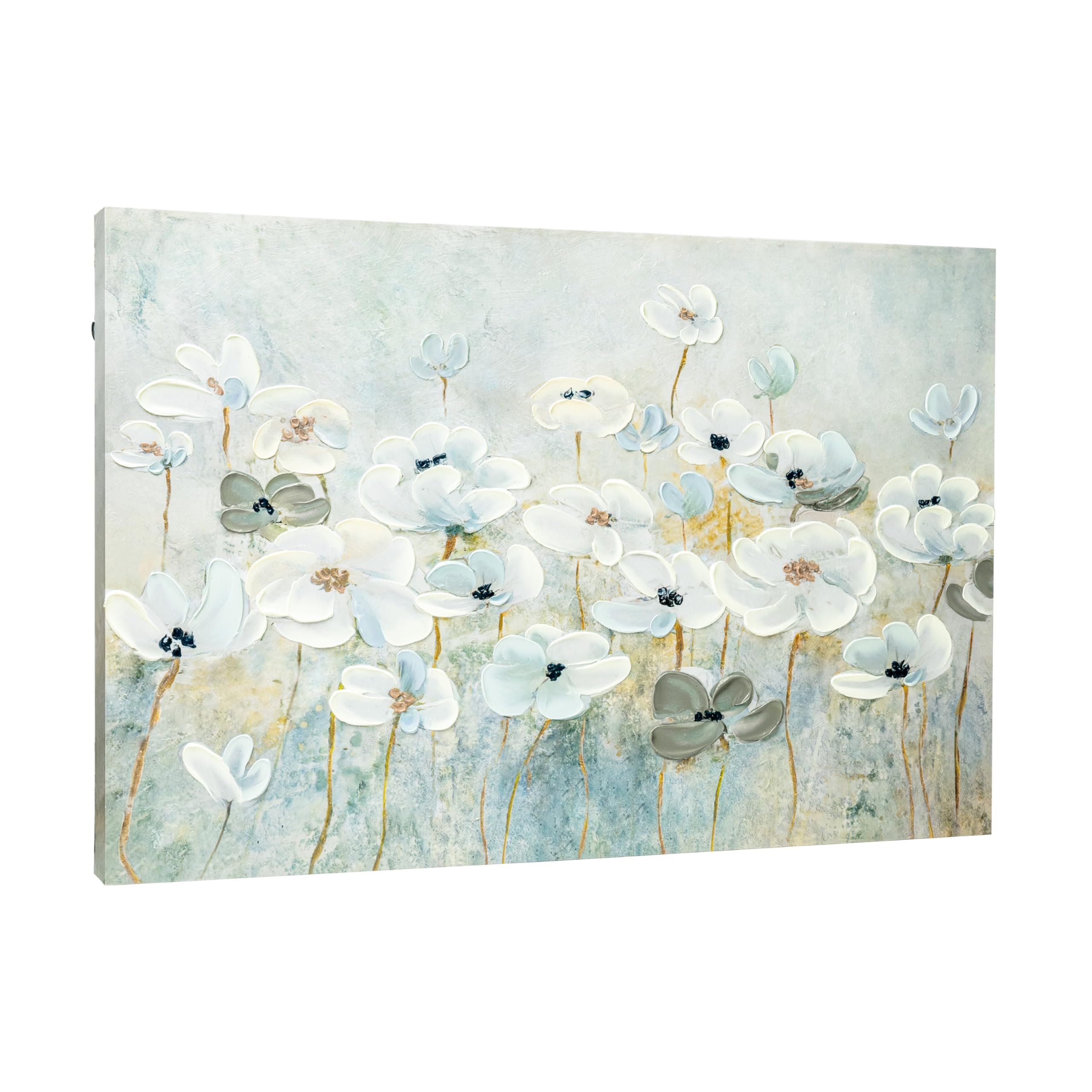 ArtbyHannah Hand-Painted Floral Oil Painting on Canvas - 24x36 Inches for Home Decor - Vivid Color Scheme, Realistic Texture, and 3D Effect