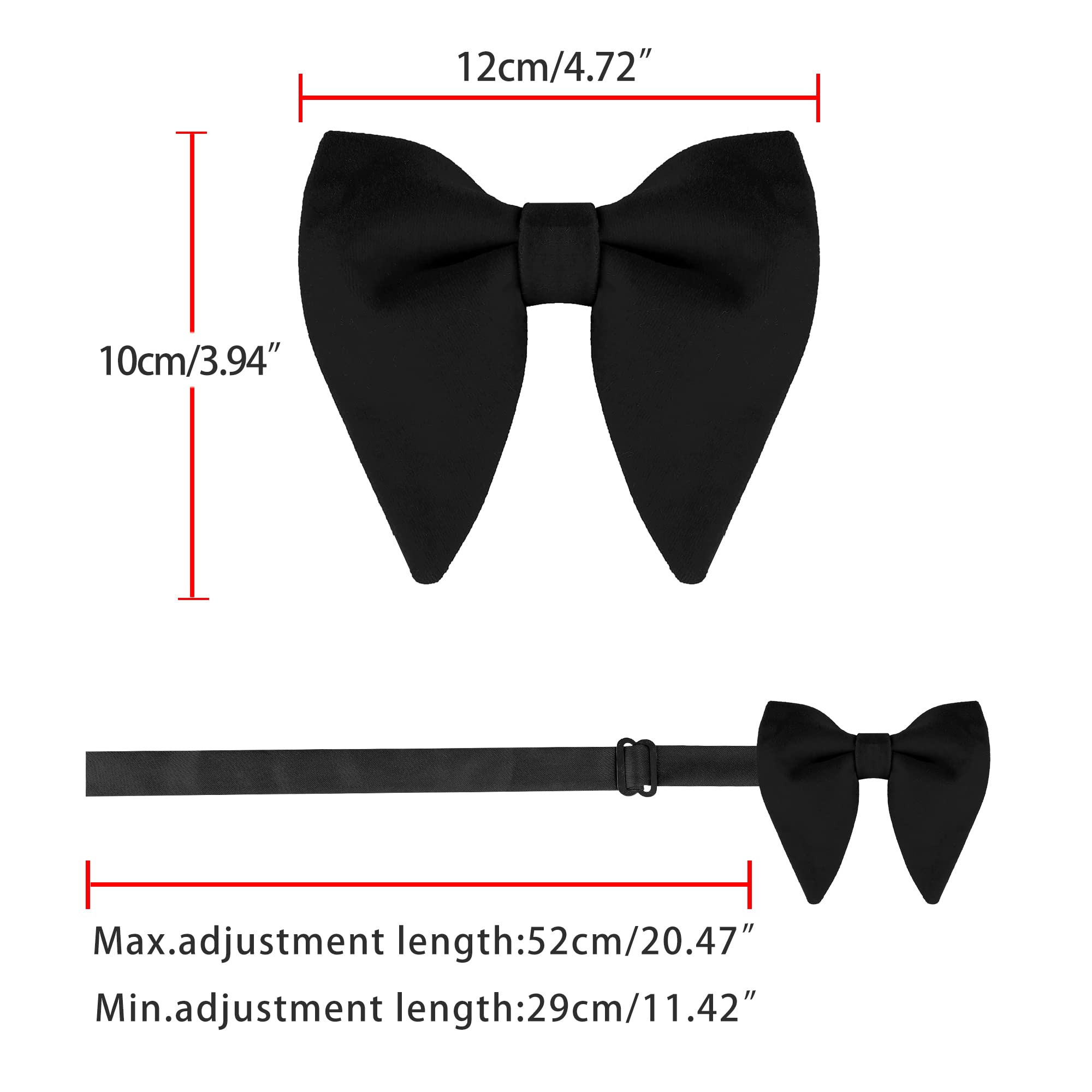 Allegra K Solid Pre-tied Bow Ties for Women Men Formal Party Prom Bowties Velvet One Size Black